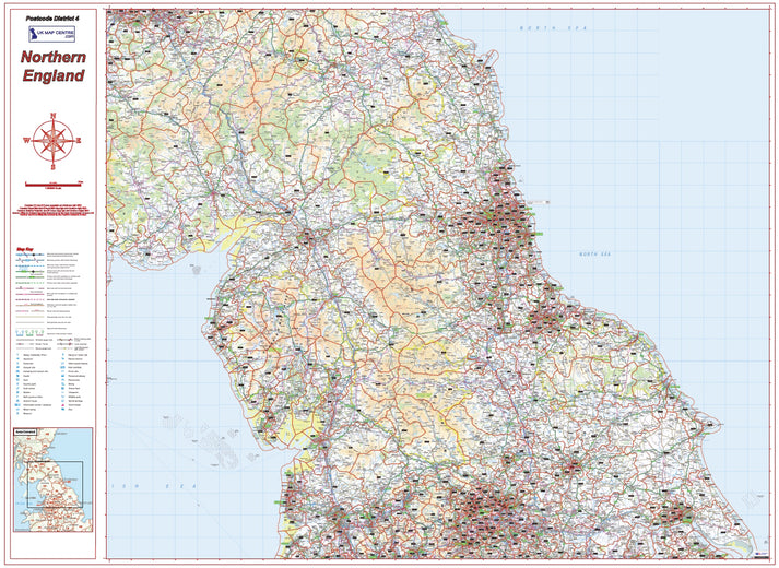 Postcode District Map 4 - Northern England - Digital Download – ukmaps ...