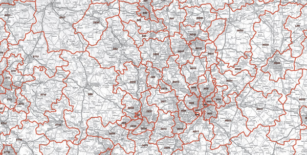Postcode District Map 5 - East Midlands & East Anglia - Digital Downlo ...