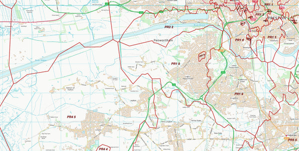 Postcode City Sector Map - Preston - Digital Download – ukmaps.co.uk
