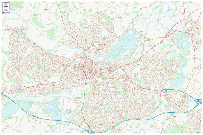 Central Reading City Street Map - Digital Download – ukmaps.co.uk