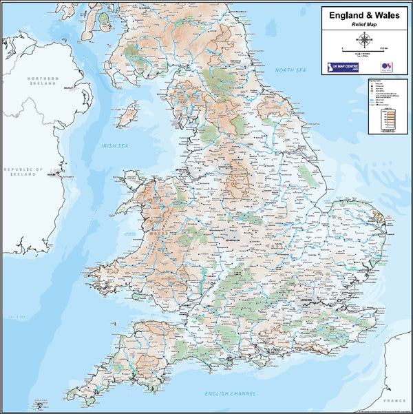Relief Map 6 - England & Wales - Digital Download – ukmaps.co.uk