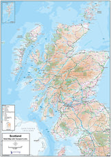 Relief Map 2 with Transport Links - Scotland - Digital Download ...