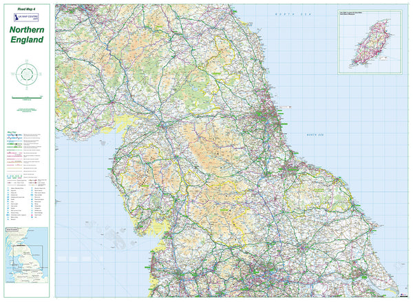Road Map 4 - Northern England - Digital Download – ukmaps.co.uk