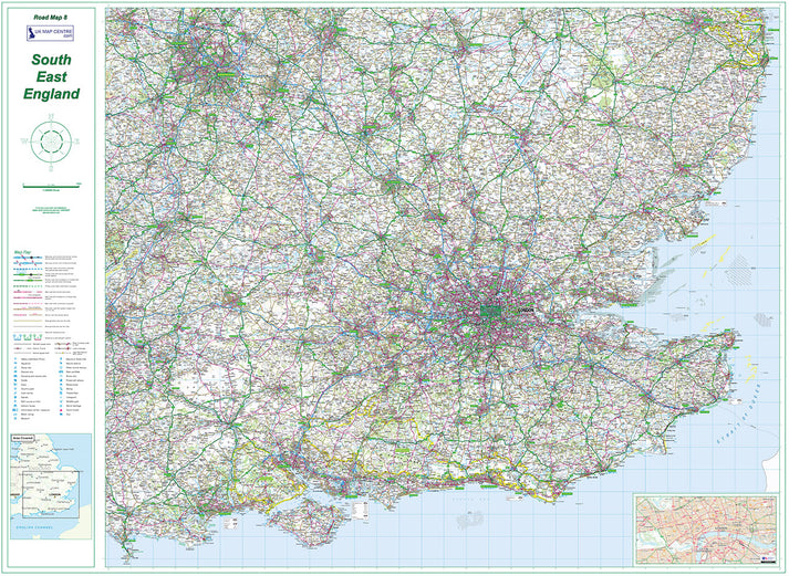 Road Map 8 - South East England - Digital Download – ukmaps.co.uk