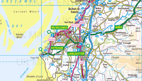 Road Map 4 - Northern England - Digital Download – ukmaps.co.uk