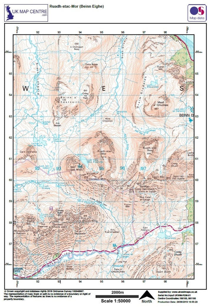 Ruadh-stac-Mor (Beinn Eighe) - OS Walking Map Download – ukmaps.co.uk