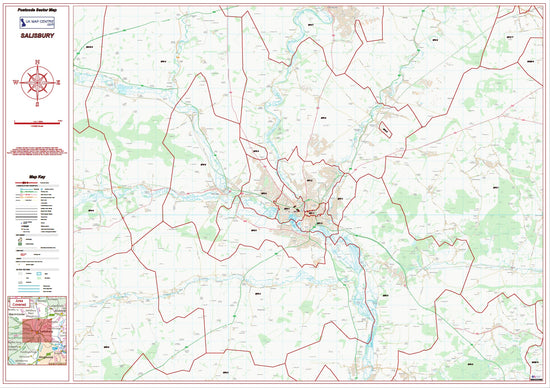 Postcode City Sector Map - Salisbury - Digital Download – ukmaps.co.uk