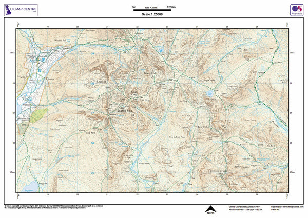 Scafell Pike 25k A3 - OS Walking Map Download – ukmaps.co.uk