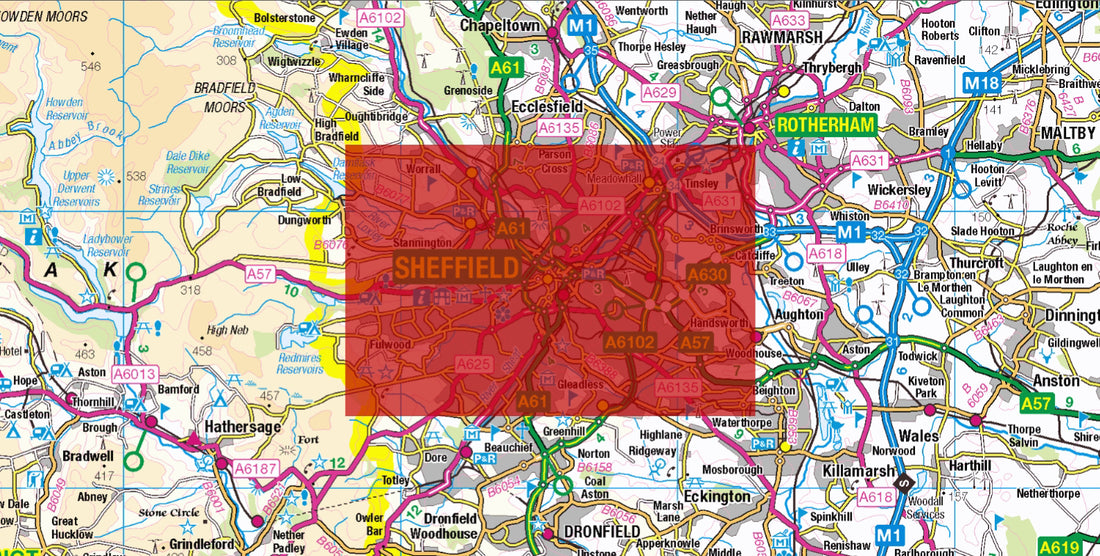 Central Sheffield Postcode City Street Map - Digital Download – ukmaps ...