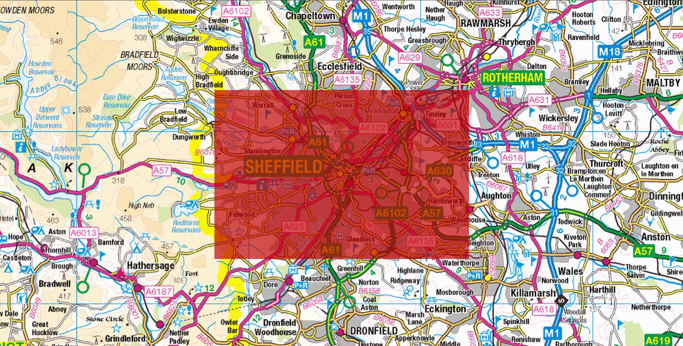 Central Sheffield Postcode City Street Map - Digital Download – ukmaps ...
