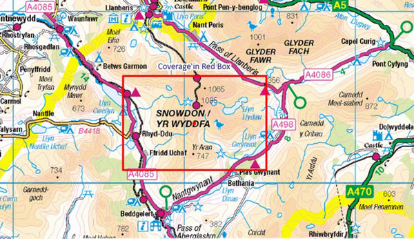 Snowdon / Yr Wyddfa 25k Southern and Eastern Routes - OS Walking Map D ...