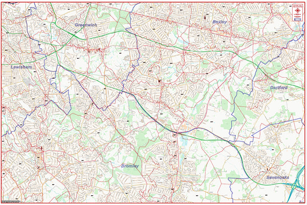 South East London Postcode City Street Map - Digital Download – ukmaps ...