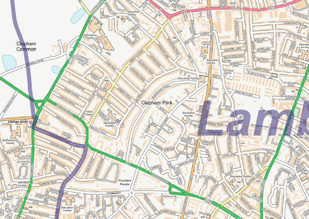 South London City Street Map - Digital Download – ukmaps.co.uk