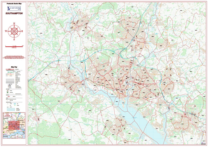 Postcode City Sector Map - Southampton - Digital Download – ukmaps.co.uk
