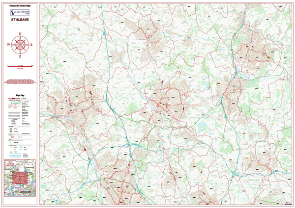 Postcode City Sector Map - St Albans - Digital Download – ukmaps.co.uk