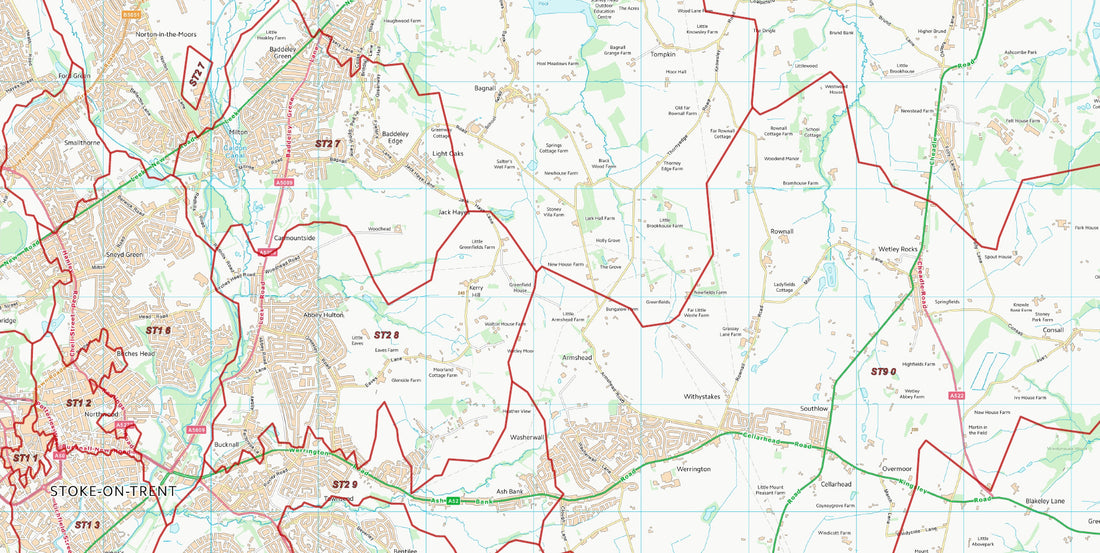 Postcode City Sector Map - Stoke - Digital Download – ukmaps.co.uk