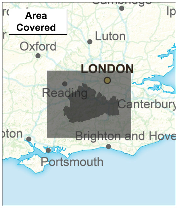 Surrey County Boundary Map - Digital Download – ukmaps.co.uk