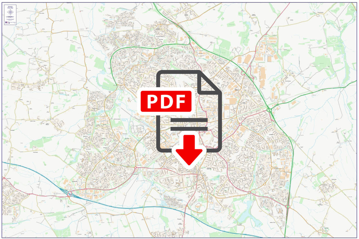 Central Swindon City Street Map - Digital Download – ukmaps.co.uk