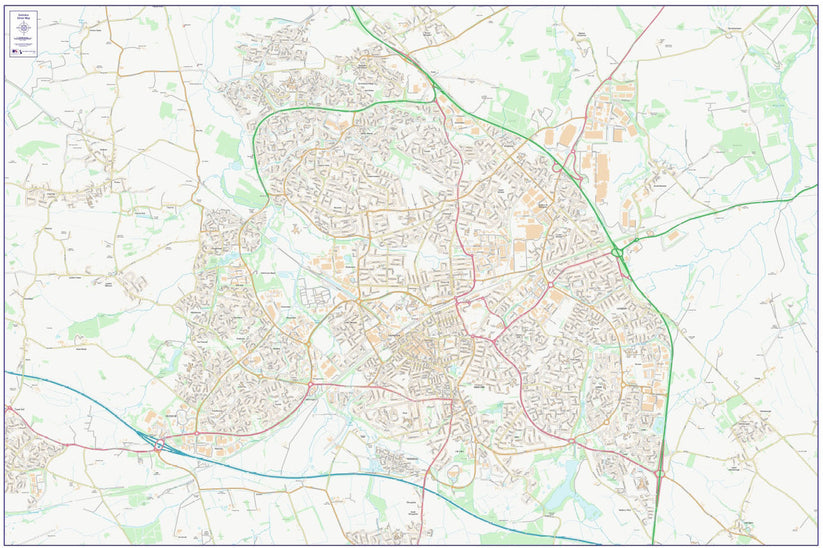 Central Swindon City Street Map - Digital Download – ukmaps.co.uk