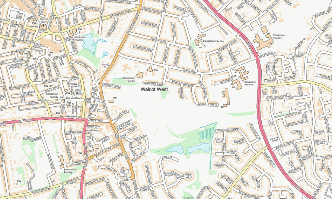 Central Swindon City Street Map - Digital Download – ukmaps.co.uk