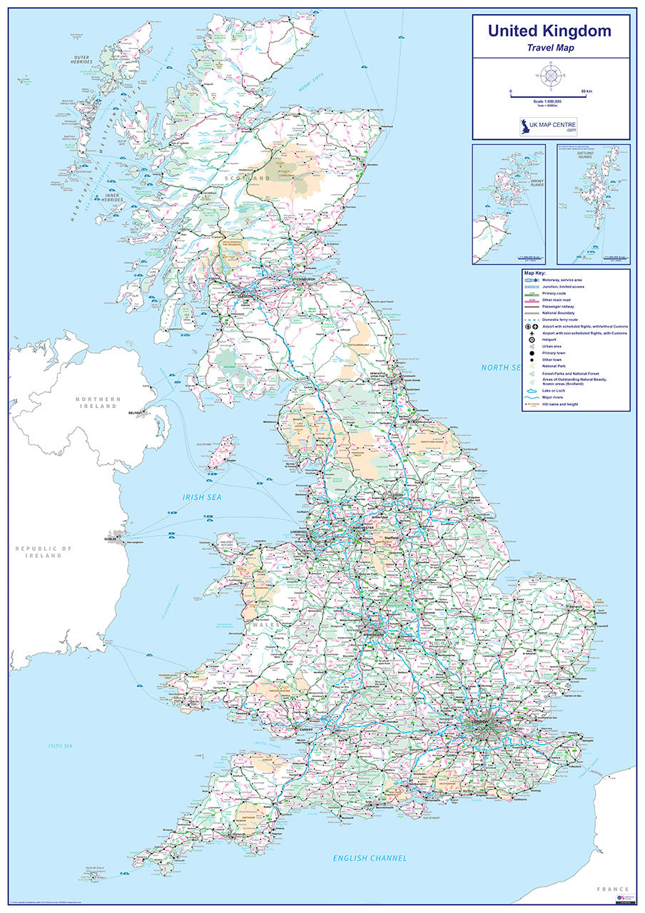 Travel Map 1 - Full UK - Digital Download – ukmaps.co.uk