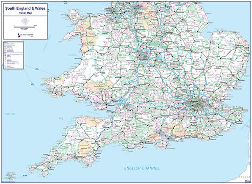 Travel Map 4 - Southern England & Wales - Digital Download – ukmaps.co.uk