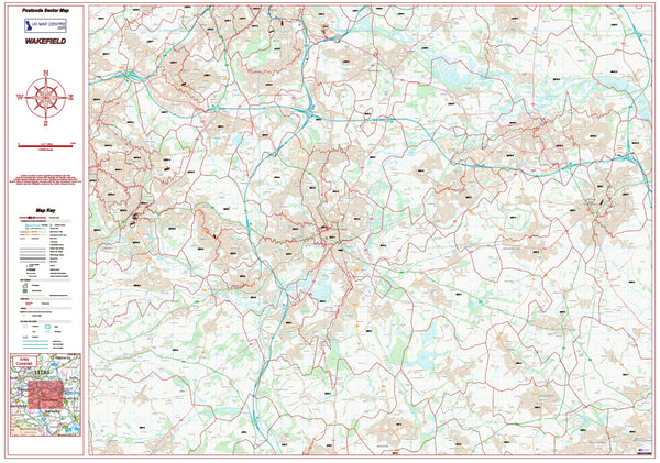 Postcode City Sector Map - Wakefield - Digital Download – ukmaps.co.uk