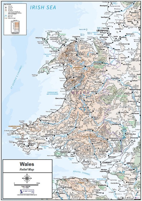 Compact Wales Relief Map - Digital Download – ukmaps.co.uk