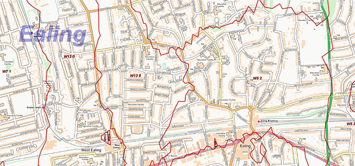West London Postcode City Street Map - Digital Download – ukmaps.co.uk