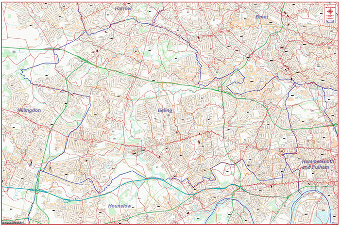 West London Postcode City Street Map - Digital Download – ukmaps.co.uk