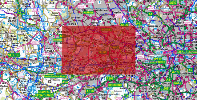 West London City Street Map - Digital Download – ukmaps.co.uk