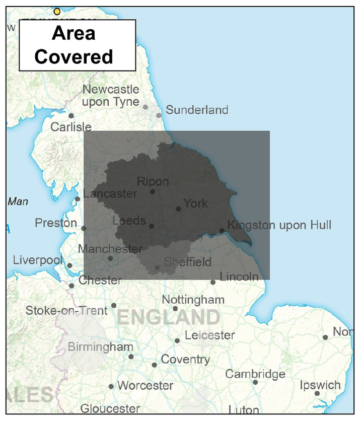 Yorkshire Counties Boundary Map - Digital Download – ukmaps.co.uk
