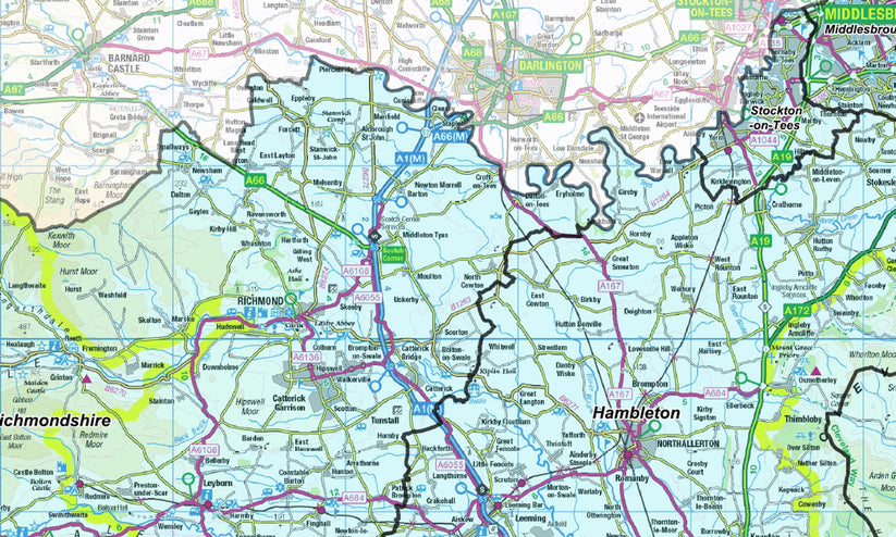 Yorkshire Counties Boundary Map - Digital Download – ukmaps.co.uk