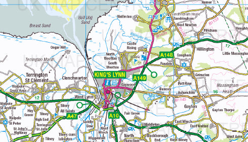 Road Map 5 - East Midlands & East Anglia - Digital Download – ukmaps.co.uk